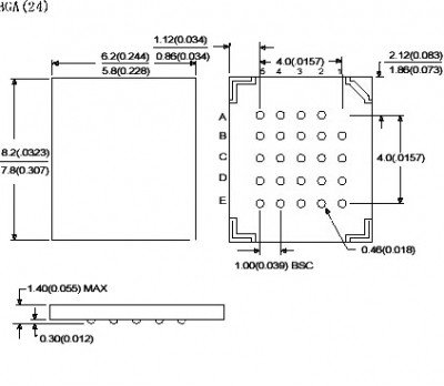 China Test socket EBGA24 ic socket for wellon programer 1.0mm pitch BGA24 supplier