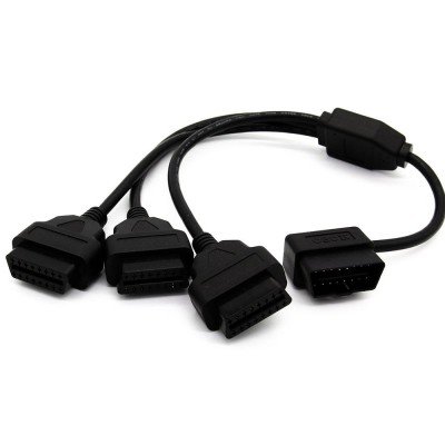 China Brand new 16pin OBD2 extension cable with 3 ports Female OBD-II Connectors supplier