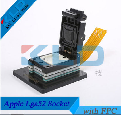 China ipad iphone4 LGA52 LGA60 NAND flash memory chip test socket jig fixture, changing iphone serial number with FPC supplier