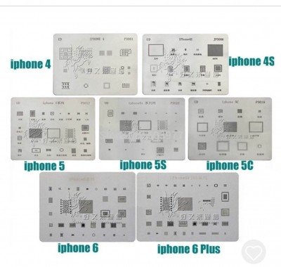 China Single iPhone4 4s 5 5c 5s 6 6p reballing jig stencil plate for nand flash+baseband+eeprom scraping steel mesh,high quali supplier