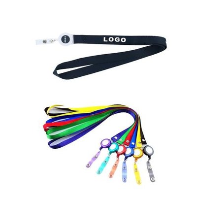 Retractable badge with lanyard