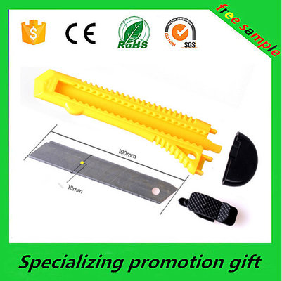 Stainless Steel Art Sliding Folding Utility Cutter Knife Yellow