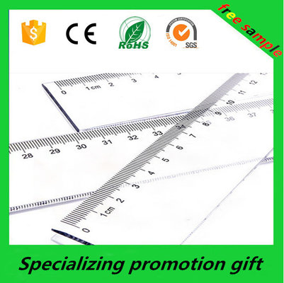 Transparent  15cm/20cm/30cm Straight  Plastic  Ruler  with logo Custom for office made in China