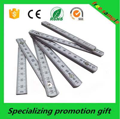 1m 10 folds metal flexible plastic advertising folding ruler with logo printing