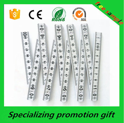 1m 10 folds metal flexible plastic advertising folding ruler with logo printing