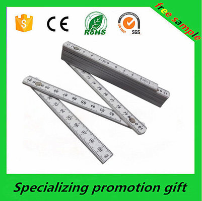1m 10 folds metal flexible plastic advertising folding ruler with logo printing