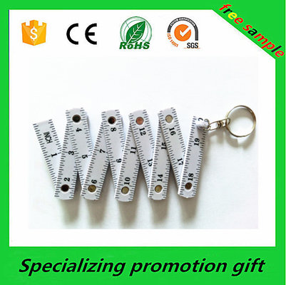 Plastic Meter Stick 0.5 m 10 Folds Orange with Keychain