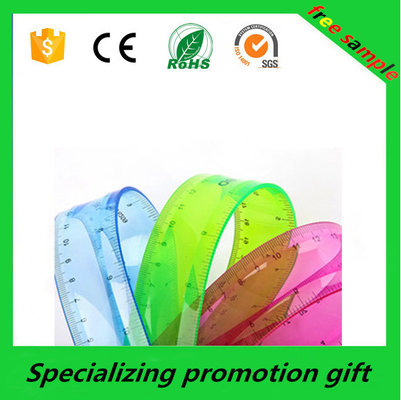 Colorful 10/20/30cm straight Flexible soft ruler with logo printed made in China