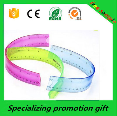 Colorful 10/20/30cm straight Flexible soft ruler with logo printed made in China