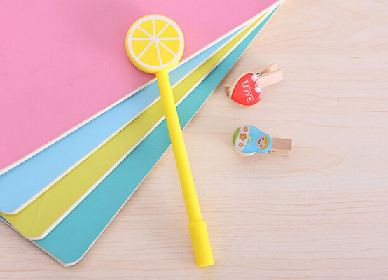 Colorful Fruit Shaped Promotional Products Pens With Plastic Case