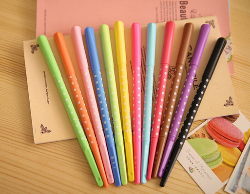 Promotional Orange / Green / Yellow Plastic Advertising Ball Pen Heart Shape