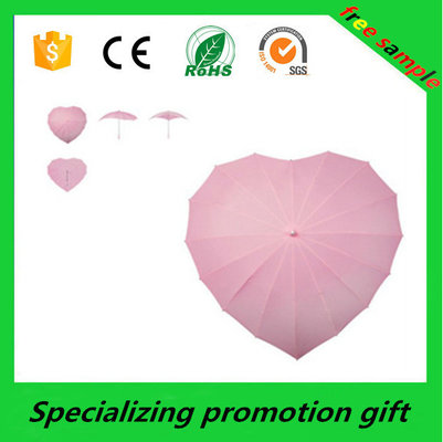 25 Inch 16 Ribs Manual Open Custom Printed Umbrellas Heart Shaped Umbrella