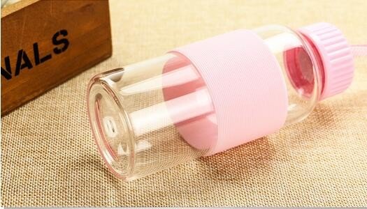 Pink / Blue Round Sports Bottle Outdoor Essential Products 260ml
