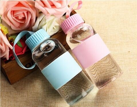 Pink / Blue Round Sports Bottle Outdoor Essential Products 260ml