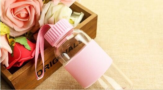 Pink / Blue Round Sports Bottle Outdoor Essential Products 260ml
