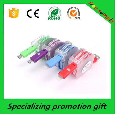 Colorful Electronic Promotional Products , 1m / 2m / 3m Led Lighting Micro Usb Data Cable