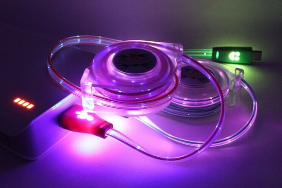 Colorful Electronic Promotional Products , 1m / 2m / 3m Led Lighting Micro Usb Data Cable