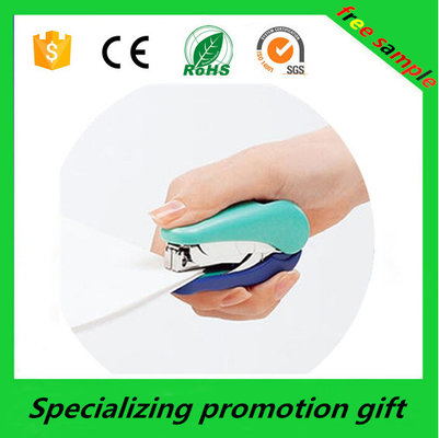 Industrial Durable Blue 10# Nail Metal Mini Booklet Stapler With Plastic Case