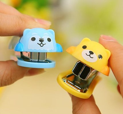 OEM Cute Animals ABS Case Miniature Stapler With Blister Package