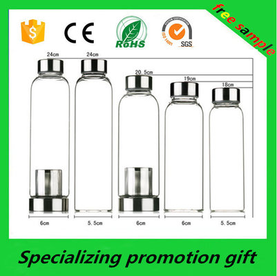 Outdoor Travel / Sports Advertising Cups 500ml Glass Bottles