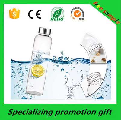 Outdoor Travel / Sports Advertising Cups 500ml Glass Bottles