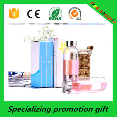 Outdoor Travel / Sports Advertising Cups 500ml Glass Bottles