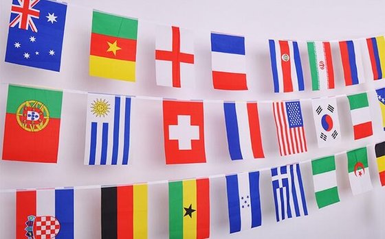 100% Polyester Safety Miniature Country Flags With Standing Pole
