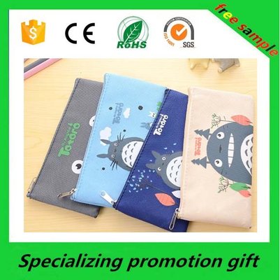 Cute Canvas / PVC Custom Pencil Pouch Printed Promo Products For Kids