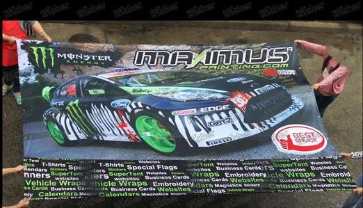 PVC Flex Vinyl Mesh Advertising Banners And Flags With Silk Screen / Digital Printing