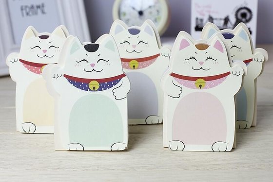 Children Promotional Stationery , Cute Cat Colored Sticky Notes