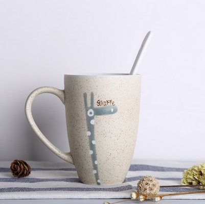 Lovely Printed Promotional Mark Cup , Eco friendly Ceramic Coffee Mugs