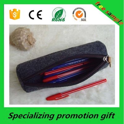 Handmade Wool Felt Pencil Bag Promotional Stationery With Silk Screen Printing