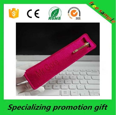 Handmade Wool Felt Pencil Bag Promotional Stationery With Silk Screen Printing