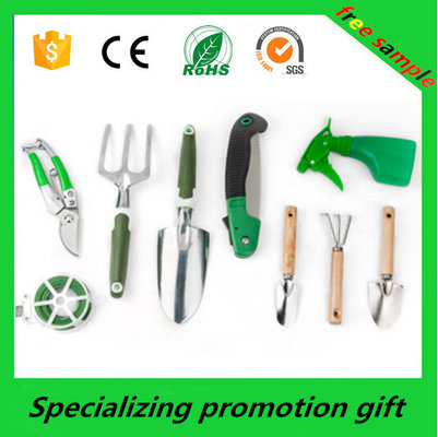 Plastic / Steel 9pcs Handle Garden Tool Sets With Fork / Pruning Tools