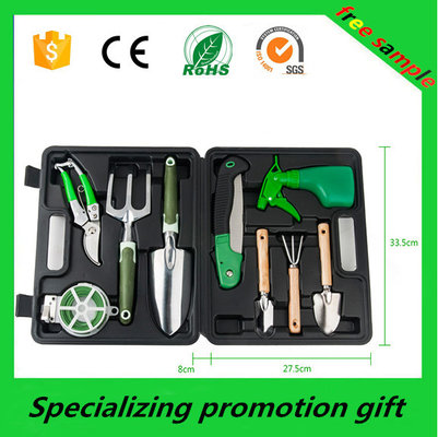 Plastic / Steel 9pcs Handle Garden Tool Sets With Fork / Pruning Tools
