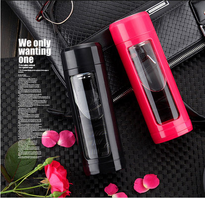 Double Wall Advertising Cups Promotional Water Bottles With Tea Filter