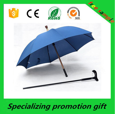 Popular Walking Stick Custom Printed Umbrellas Blue With Digital Printing