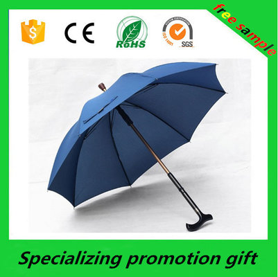 Popular Walking Stick Custom Printed Umbrellas Blue With Digital Printing