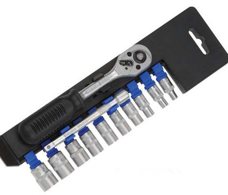 12pcs 1/2&1/4 Ratchet Socket Wrench Tool Kit Automobile Repairing Tool Kit