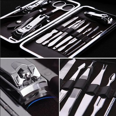 Stainless Steel 12pcs Promotional Tool Kits , Portable Nail Manicure Set