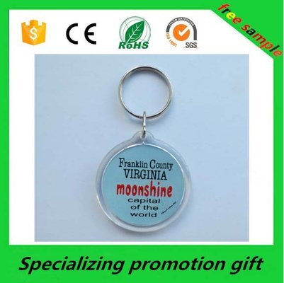 Clear Plastic Gift promotional Key Chains Custom Photo Keychain