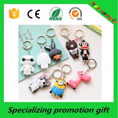 Customized cartoon Promotional Stationery soft pvc key chain