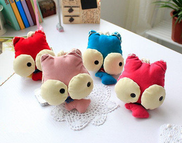 Beautiful Promotional Stationery Plush Key Chain Toy / Keyrings