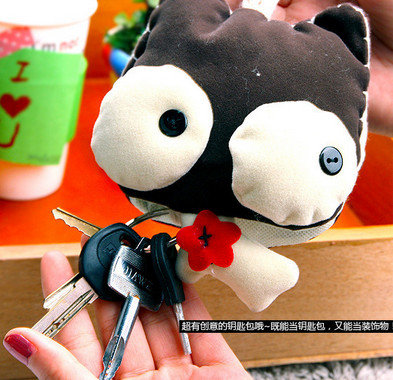 Beautiful Promotional Stationery Plush Key Chain Toy / Keyrings