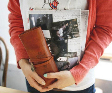 pretty Promotional Stationery foldable pu pencil bag 19*7.8cm