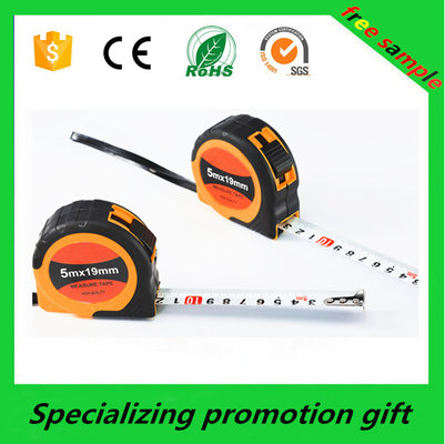 Rubber coated Retractable Tape Measure hand tools with transparency ABS case