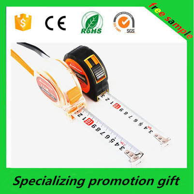 Rubber coated Retractable Tape Measure hand tools with transparency ABS case