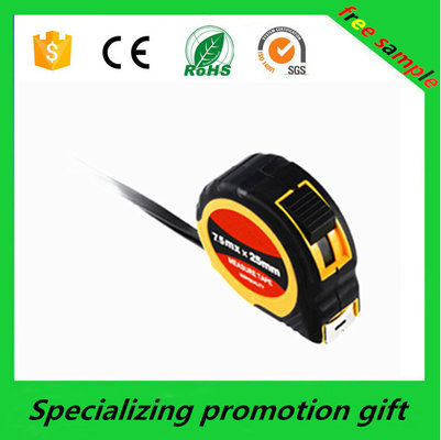 Rubber coated Retractable Tape Measure hand tools with transparency ABS case