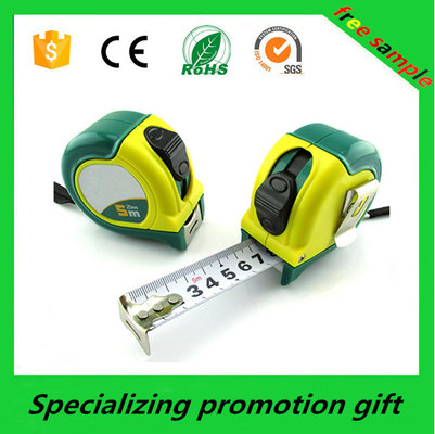 ABS green yellow Plastic case steel Retractable Tape Measure