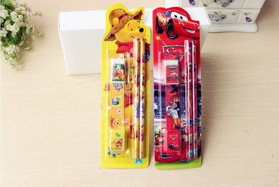 plastic paper personalized stationery gift sets with pencil ruler earser